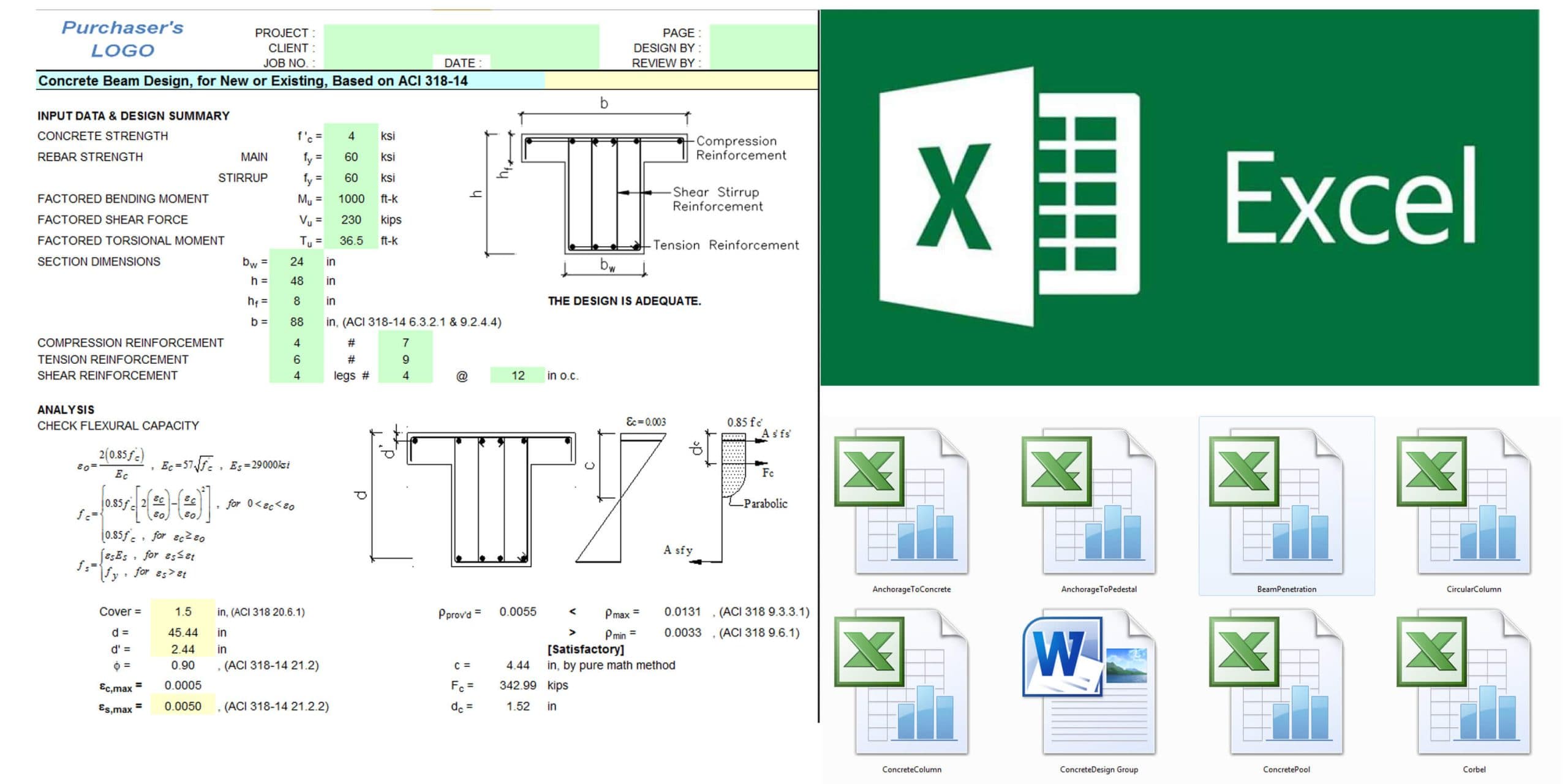 Over 20 Concrete Design Excel Sheets Free Download | Engineering ...