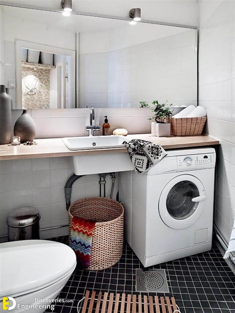 Small Bathrooms With Washing Machines (Tips And Advice) | Engineering ...