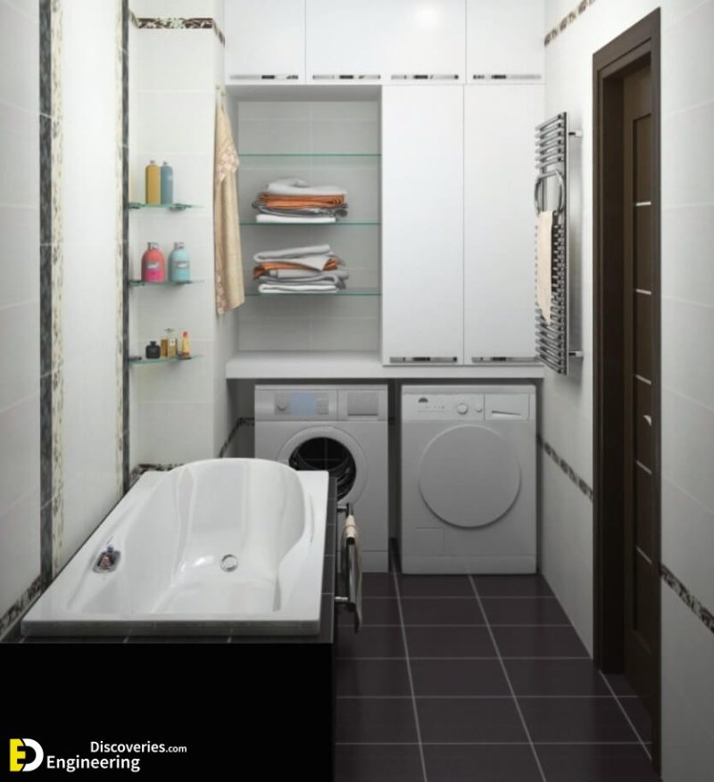 Small Bathrooms With Washing Machines (Tips And Advice) | Engineering ...