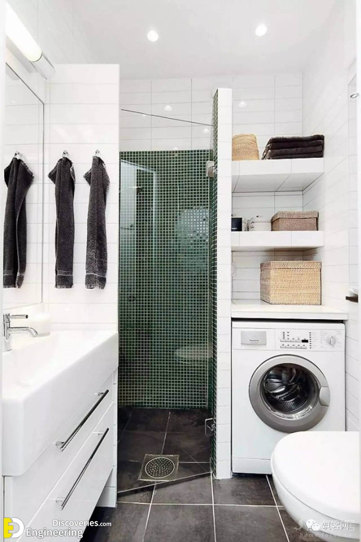 Small Bathrooms With Washing Machines (Tips And Advice) | Engineering ...