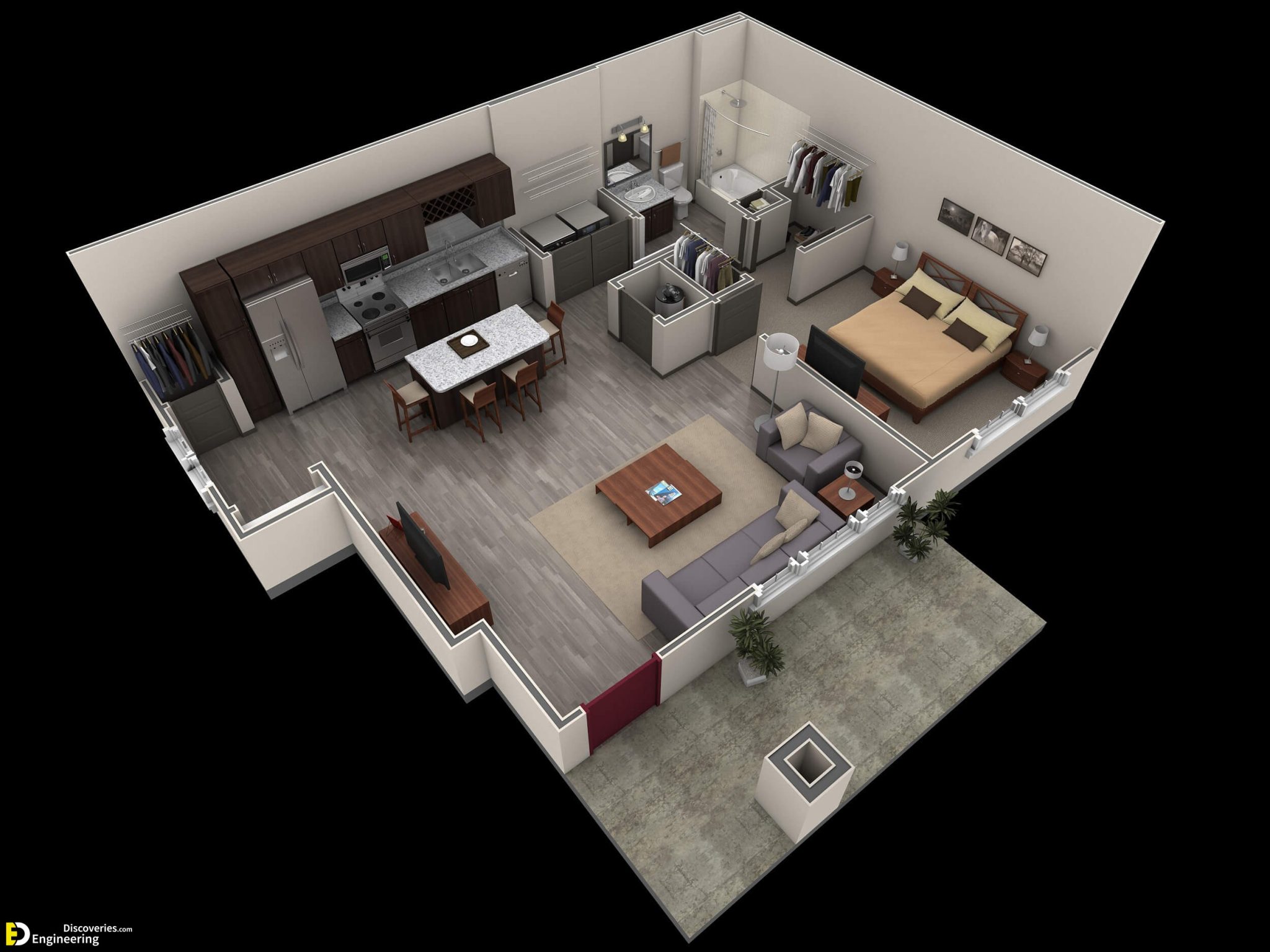 Beautiful 1 Bedroom House Floor Plans | Engineering Discoveries