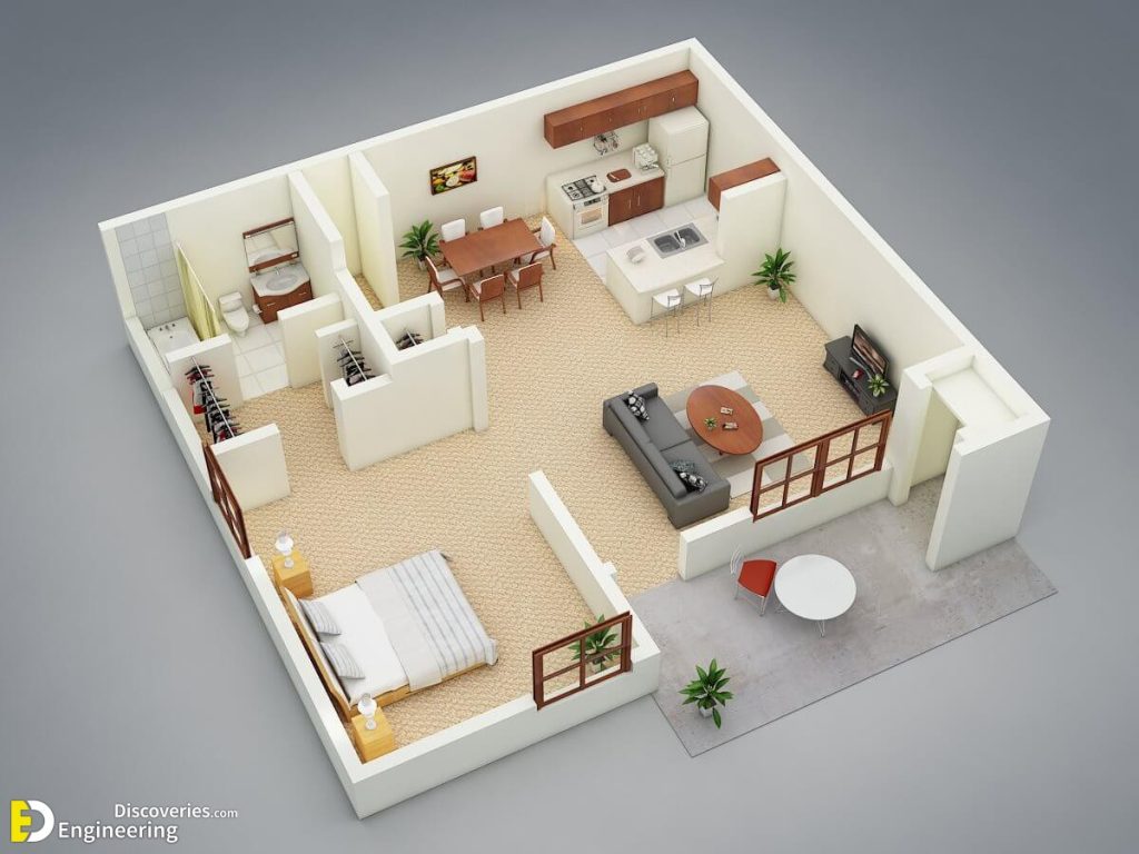 Beautiful 1 Bedroom House Floor Plans | Engineering Discoveries