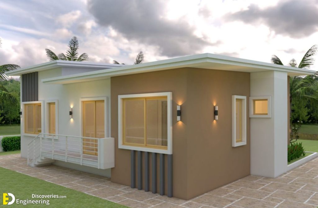 Beautiful House Plans 12×12 Meter (40×40 Feet) Shed Roof | Engineering ...