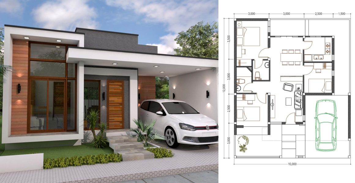 Home Plan 10x12m 3 Bedrooms | Engineering Discoveries