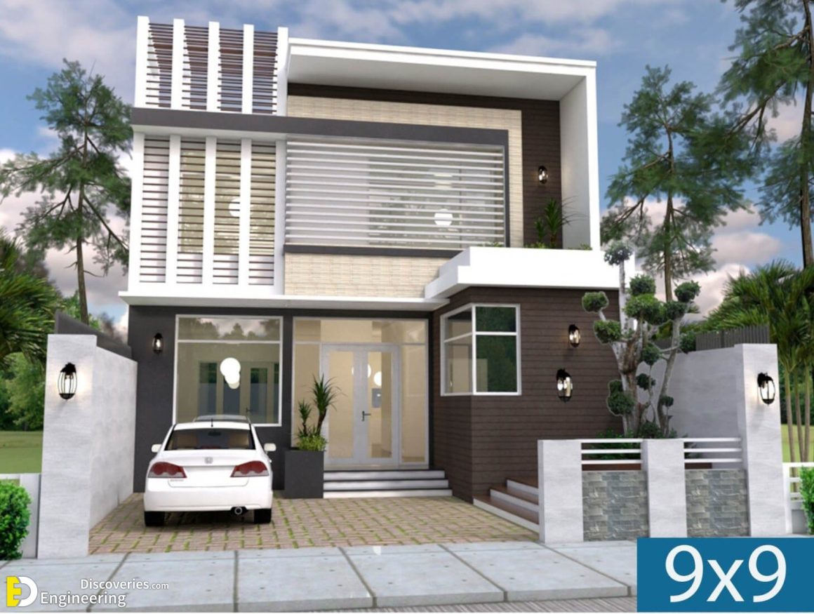 3 Bedrooms Modern Home Plan 9x9M | Engineering Discoveries