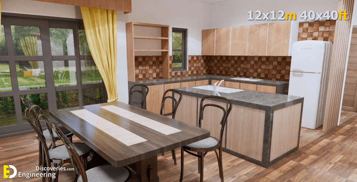 Small House Design With Terrace 12×12 Meter | Engineering Discoveries