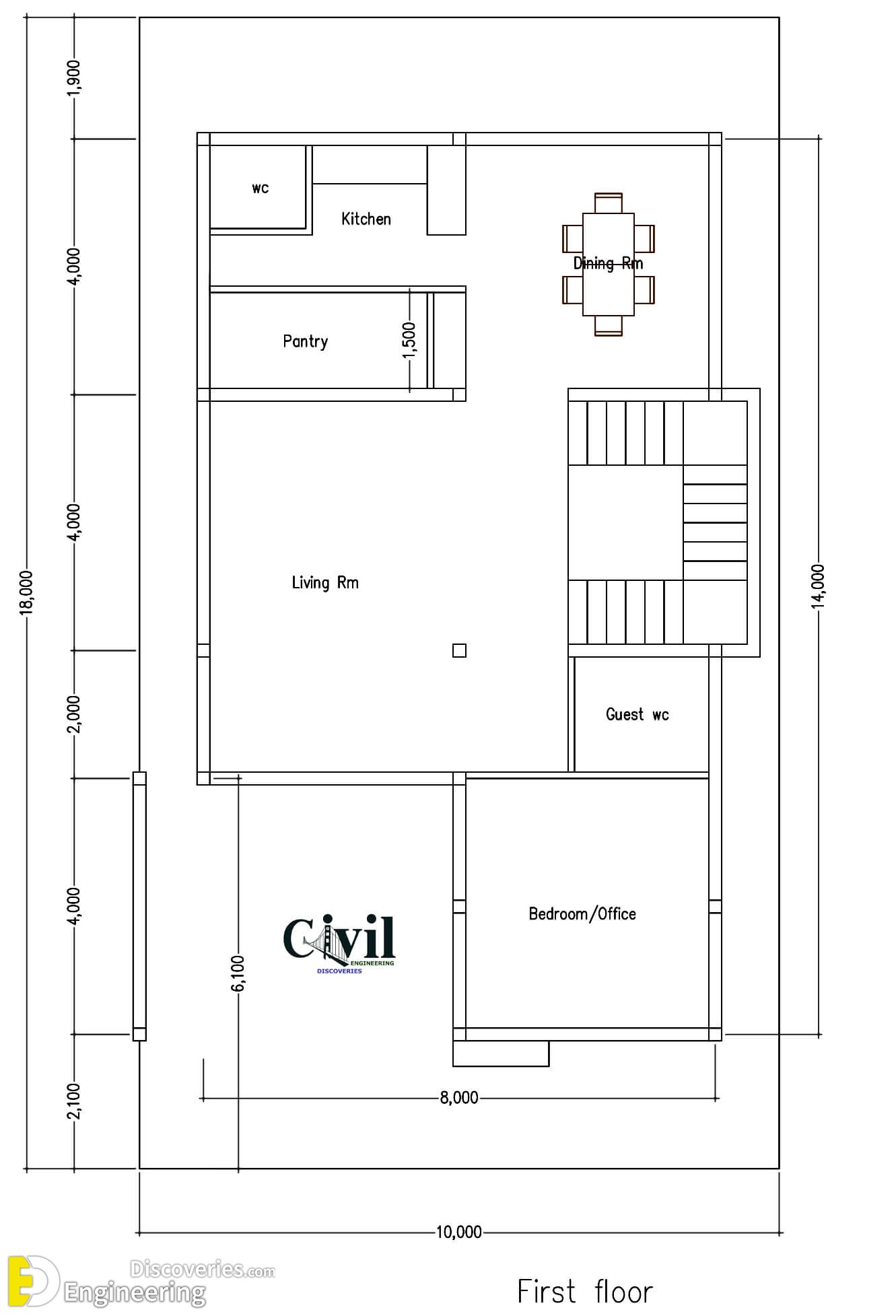 House Plan 8X14M 26X46F | Engineering Discoveries