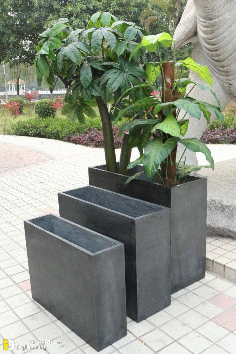 Concrete Planters Modern Patio