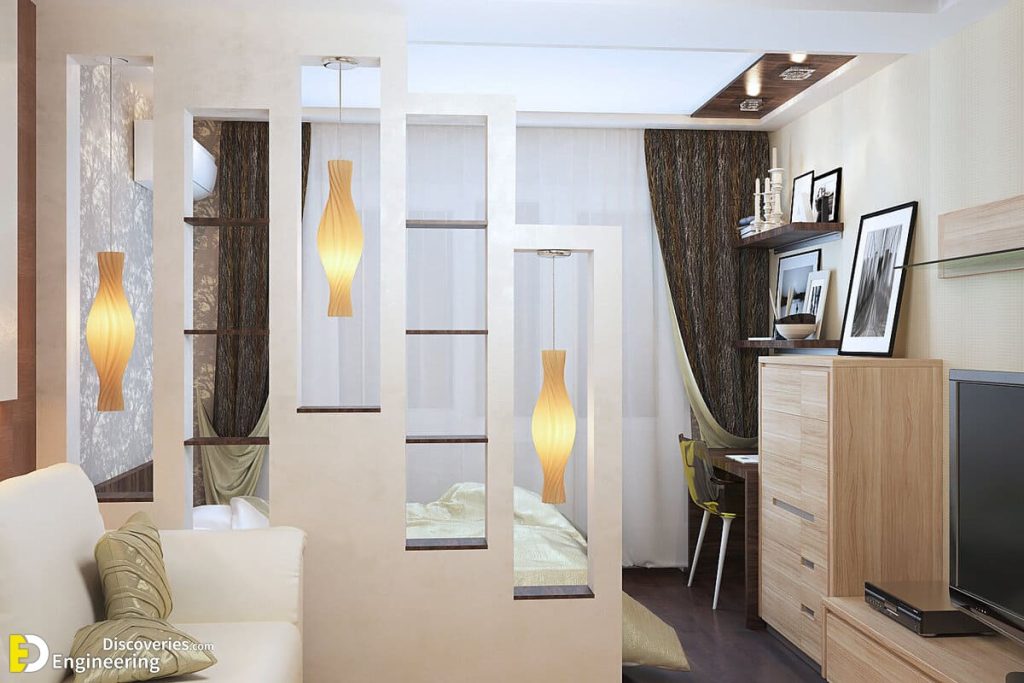 Creative Partition Wall Design Ideas Improving Open Small Spaces ...