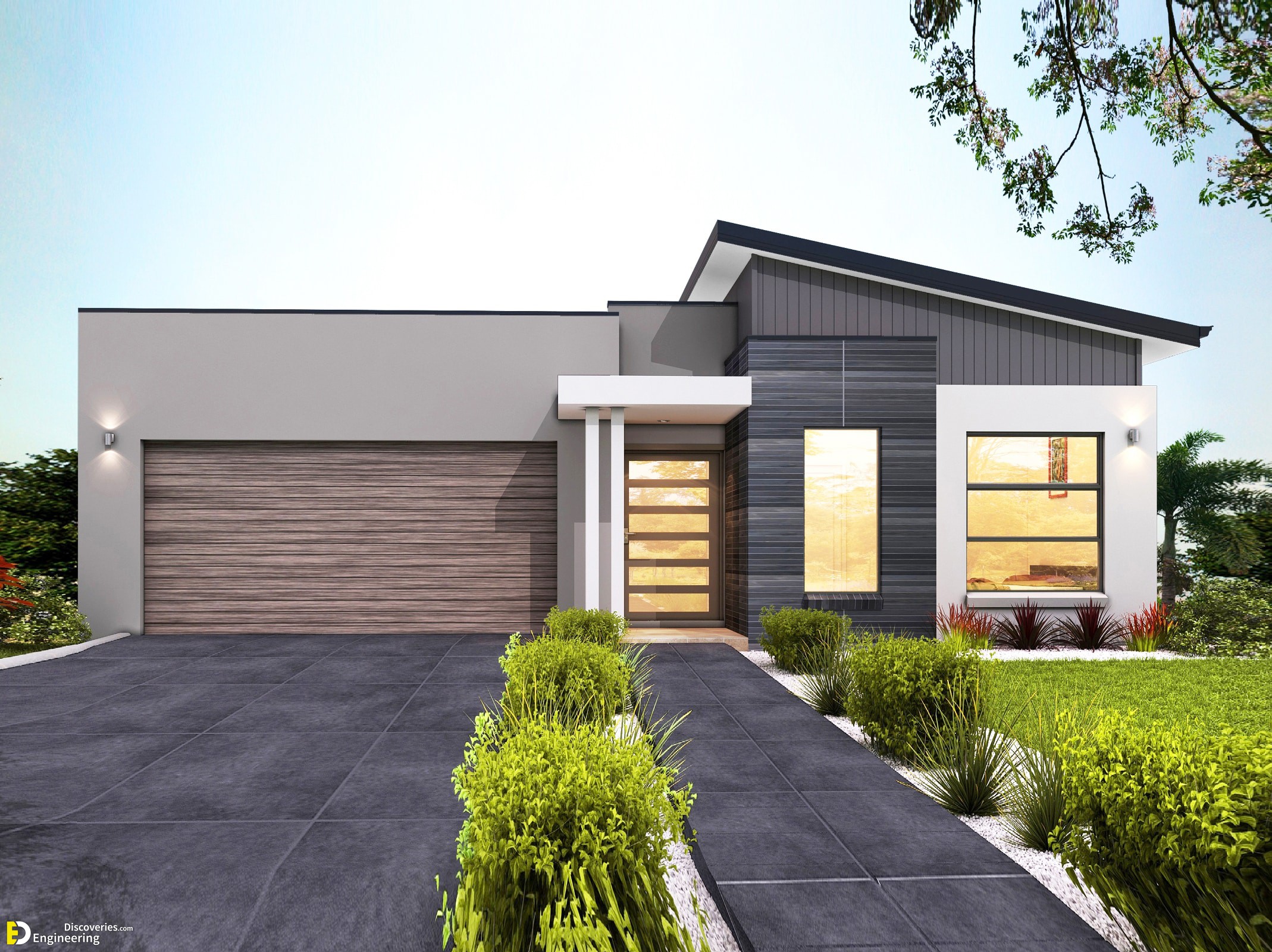 Oxford-Modern One Story House Design With 4-Beds | Engineering Discoveries