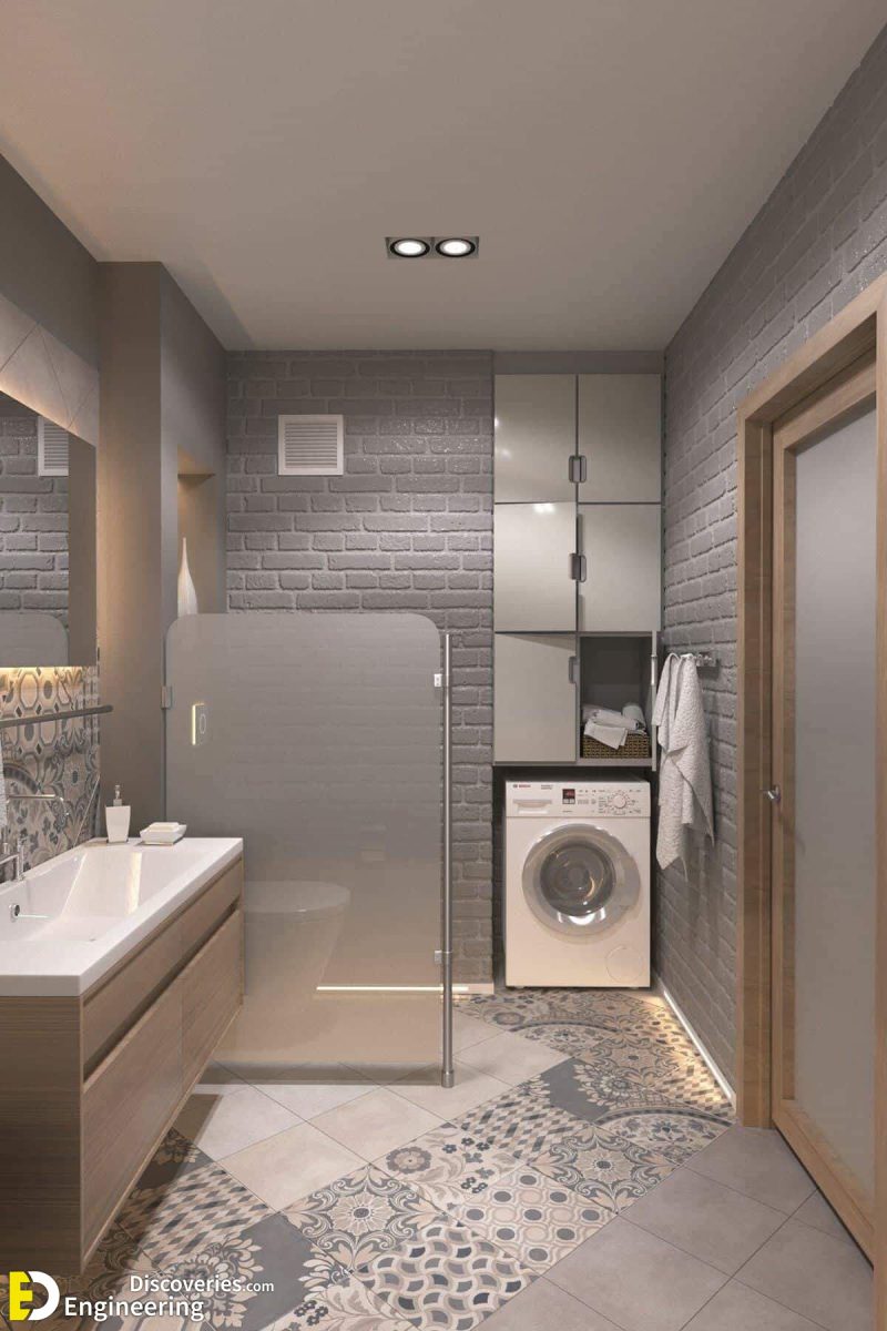 30 Smart Bathroom Design Ideas With Washing Machine | Engineering ...