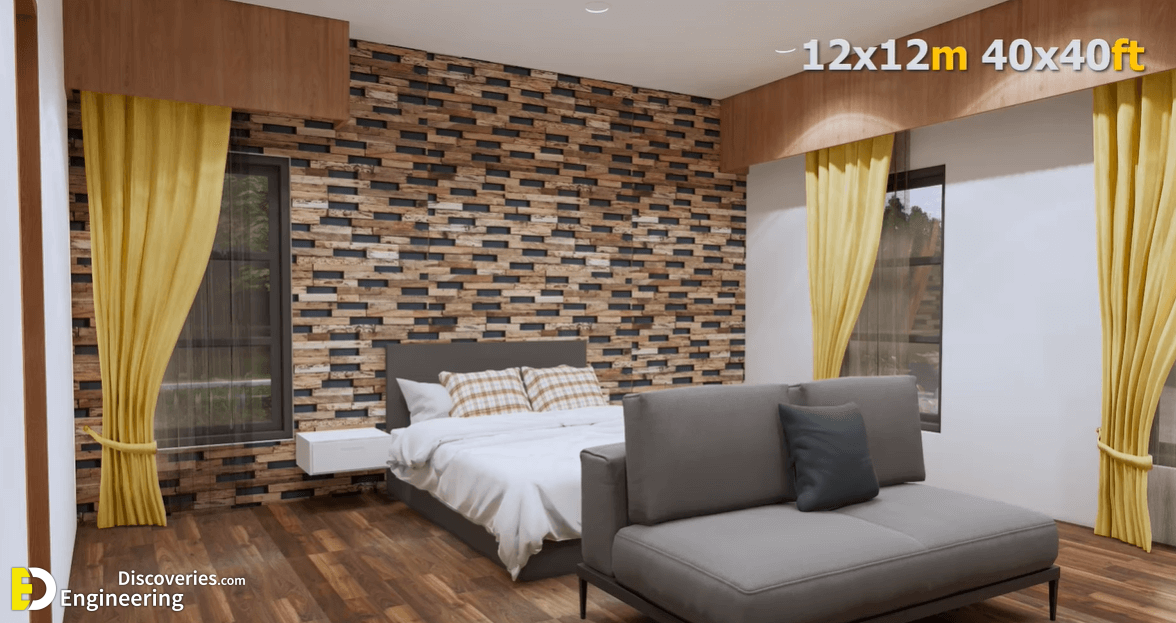 Small House Design Plan 12m×12m With 2 Bedroom | Engineering Discoveries