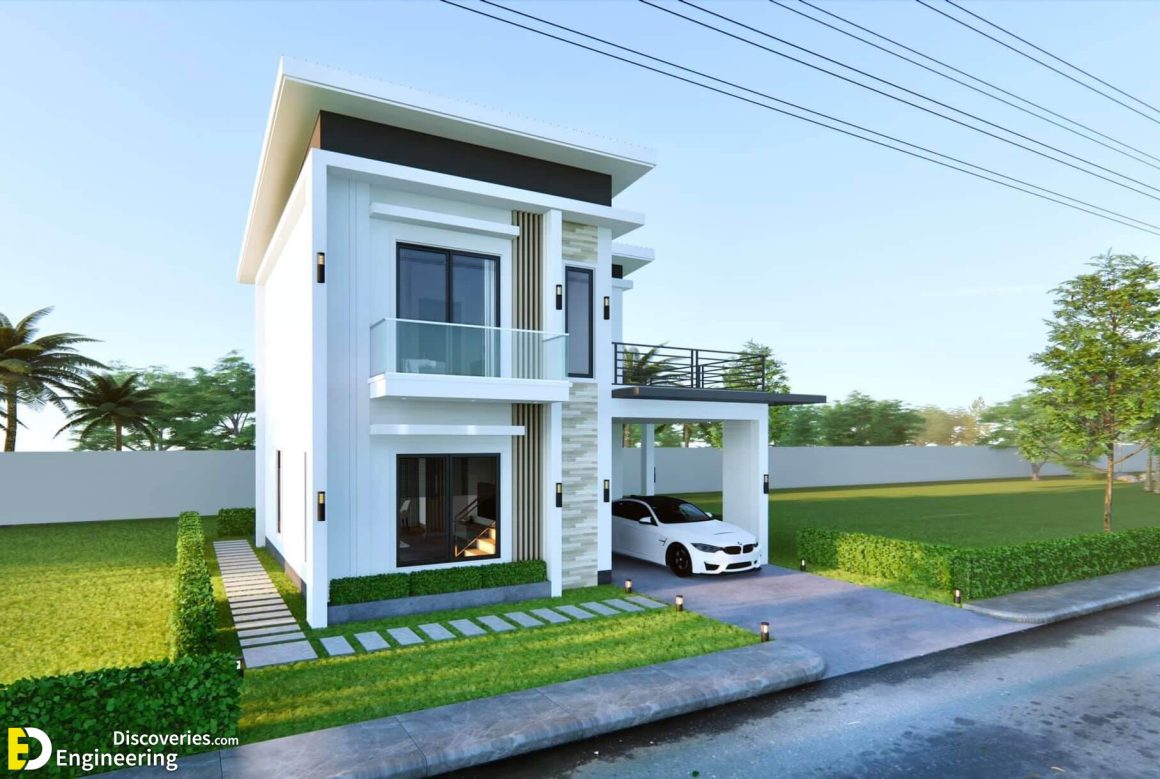 128 Sq.M. 2 Storey House Design 8m x 8m With 3 Bedroom | Engineering ...
