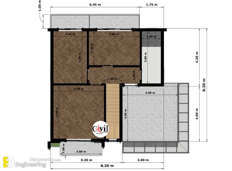 128 Sq.M. 2 Storey House Design 8m x 8m With 3 Bedroom | Engineering ...