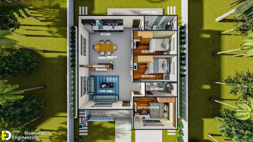 115 Sqm Modern House Design With 3 Bedroom | Engineering Discoveries