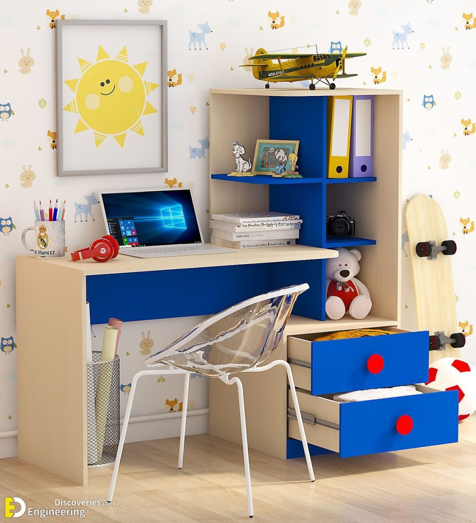 Beautiful Study Table Design Ideas With Dimension For students ...