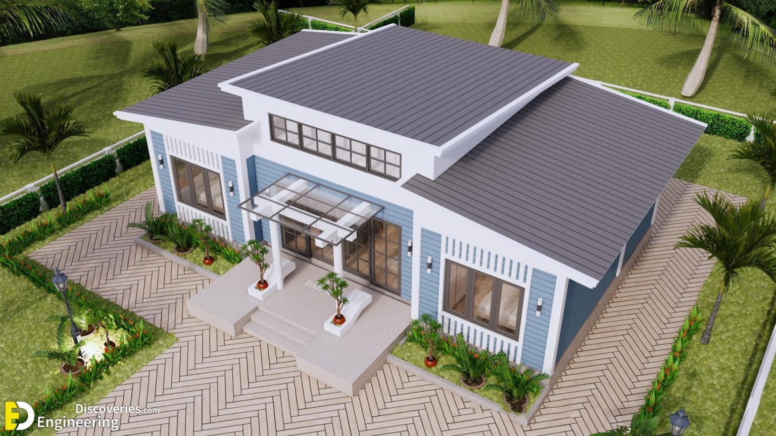 Modern House Plan Design 13.0m × 7.5m With 3 Bedroom | Engineering ...