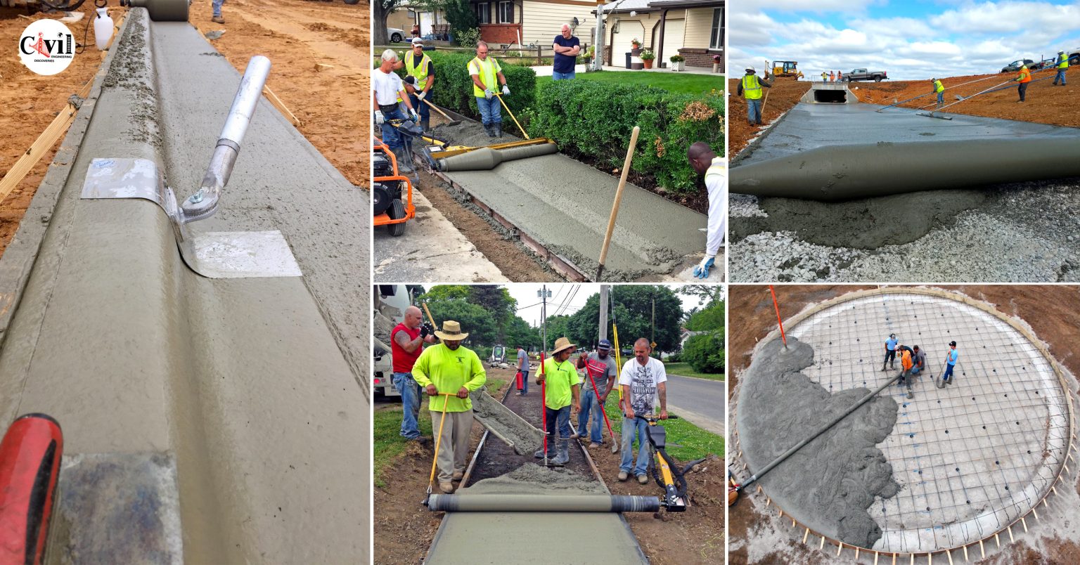 50+ Unique Concrete Surface Finishing Illustrates Workers' Skills ...