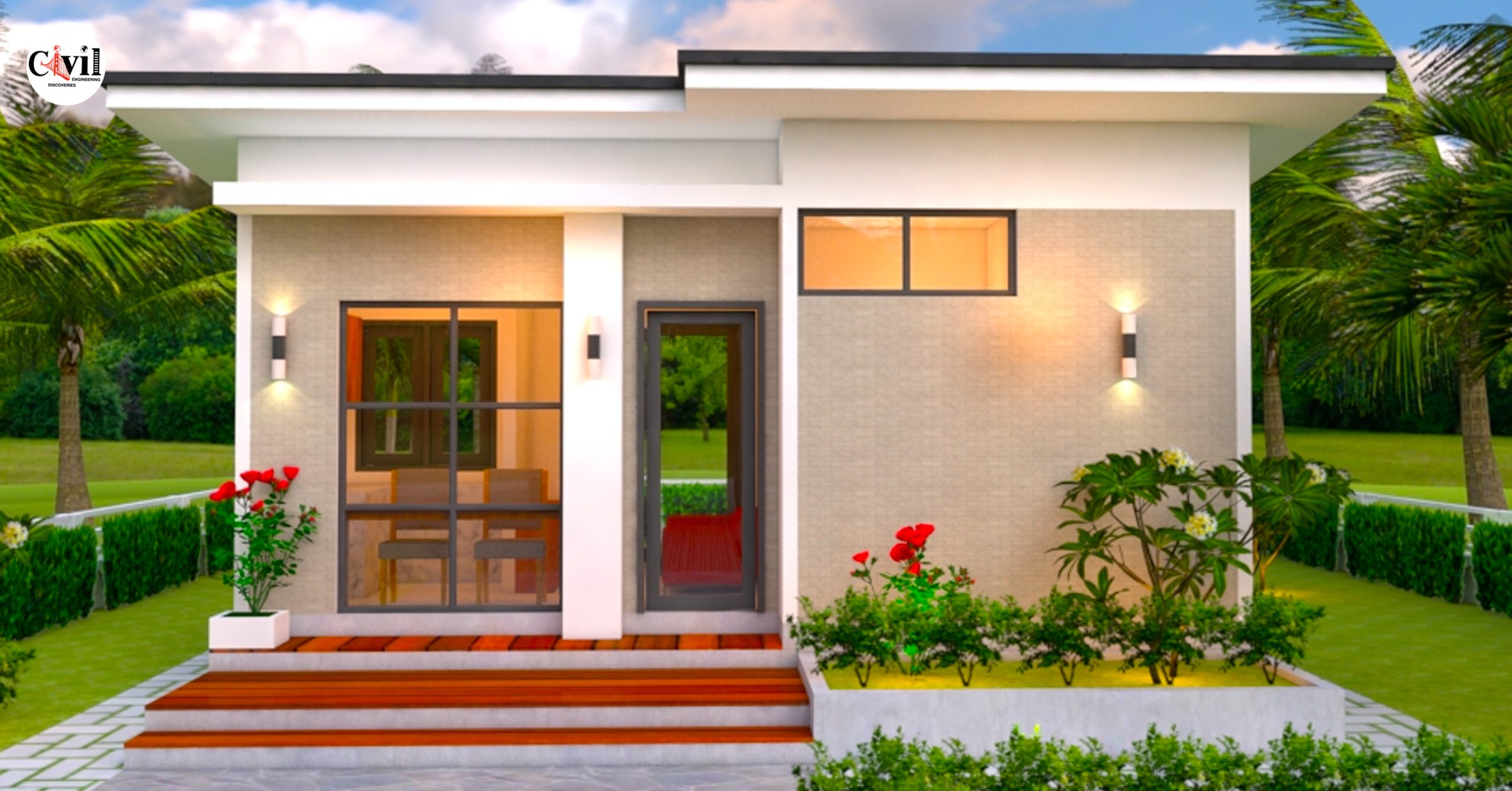 House Design Plans 5.0m×7.0m With One Bedroom Shed Roof – Full Plans ...