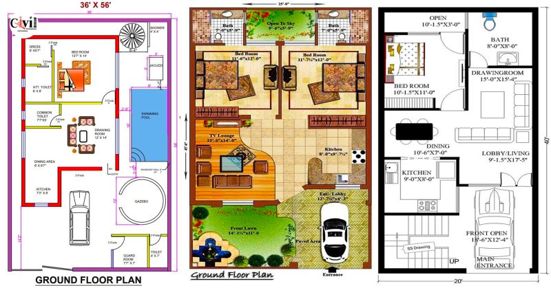 Royal 2D House Plans For Various Locations! | Engineering Discoveries