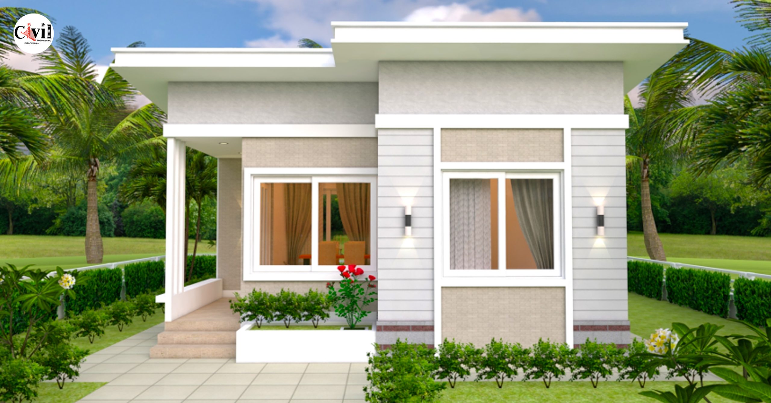 Small House Design Plans 7.0m ×7.0m With 2 Bedrooms – Full Plans ...