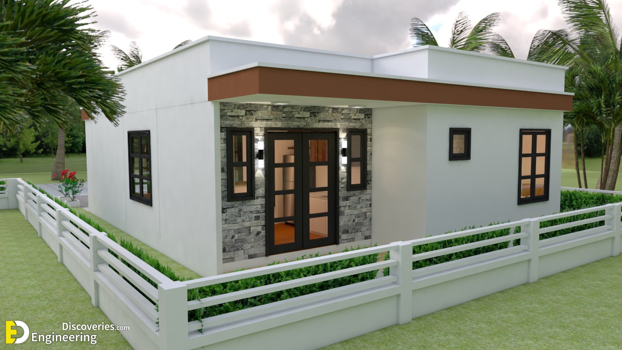 Modern Small Villa Design Plans 8.0m×11.0m With 3 Bedroom | Engineering ...