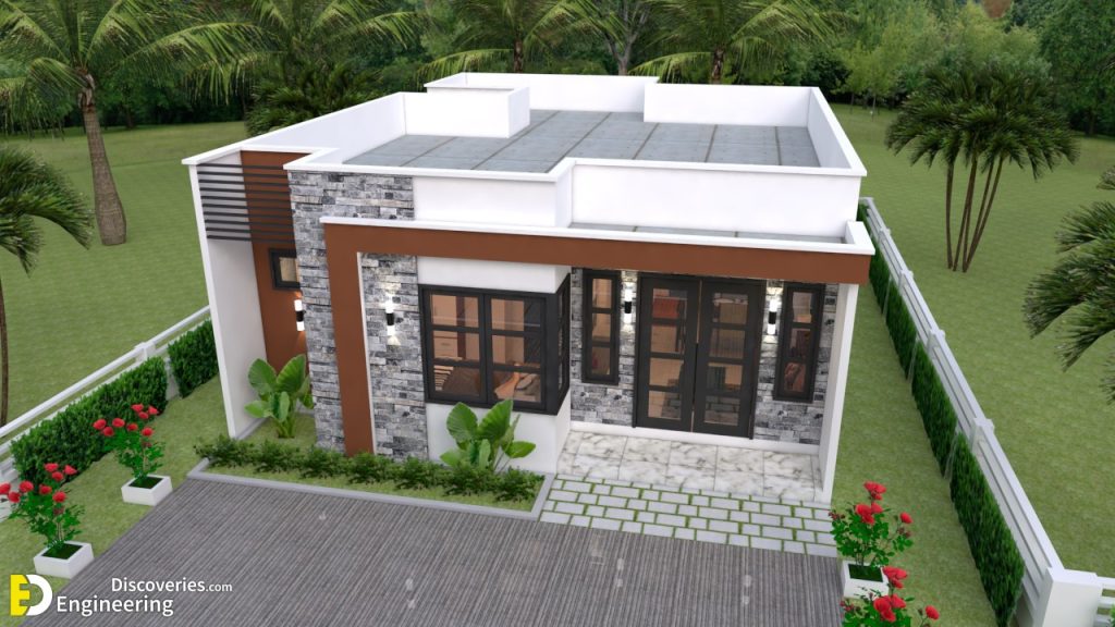 Modern Small Villa Design Plans 8.0m×11.0m With 3 Bedroom | Engineering ...