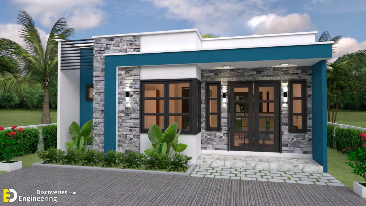 Modern Small Villa Design Plans 8.0m×11.0m With 3 Bedroom | Engineering ...