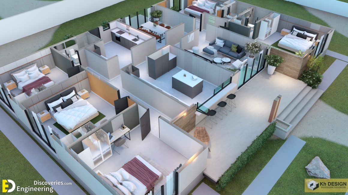 Modern Bungalow House Plan 180m X 120m With 5 Bedroom Full Plan Engineering Discoveries