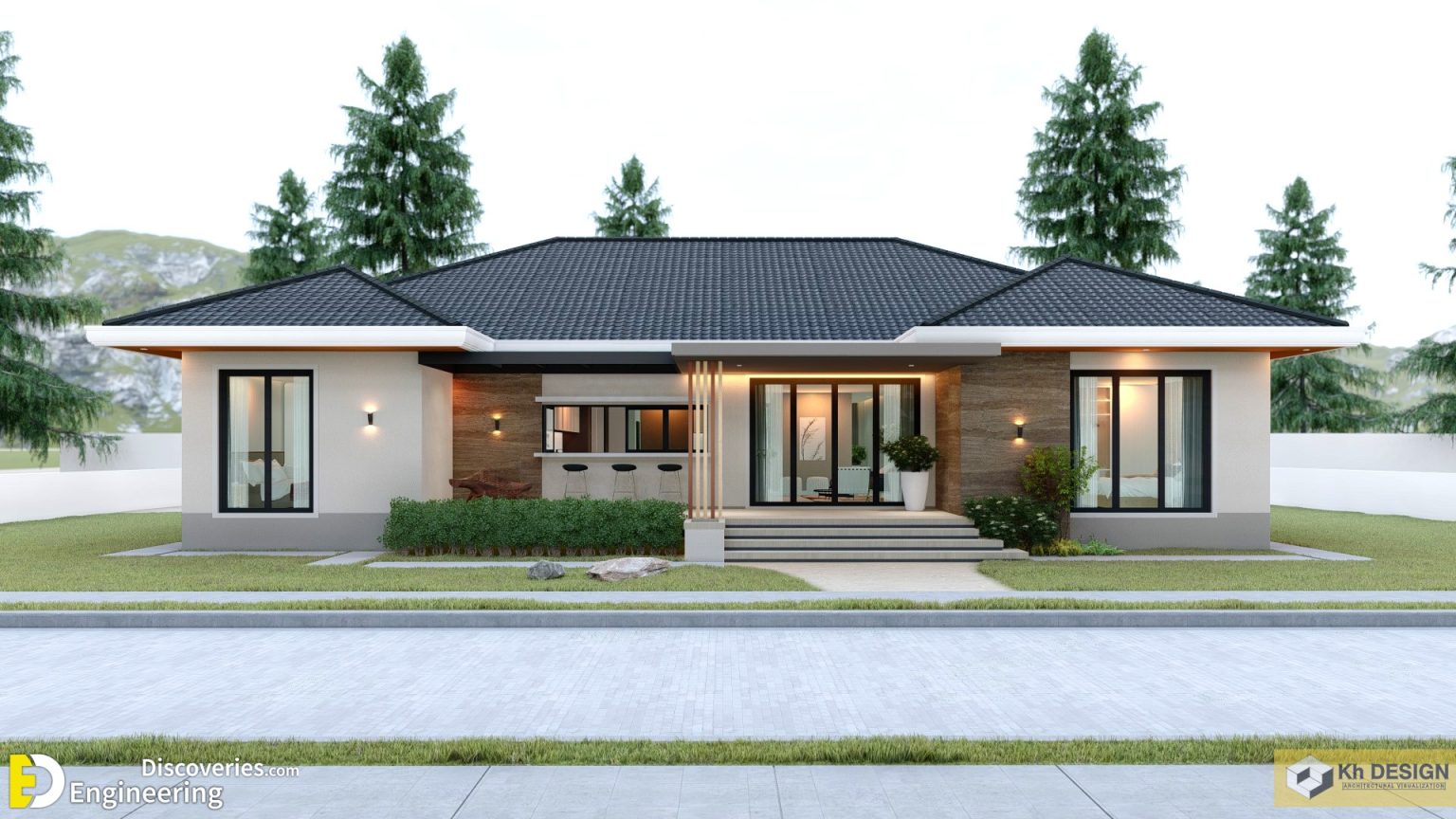 Modern Bungalow House Plan 180m X 120m With 5 Bedroom Full Plan Engineering Discoveries