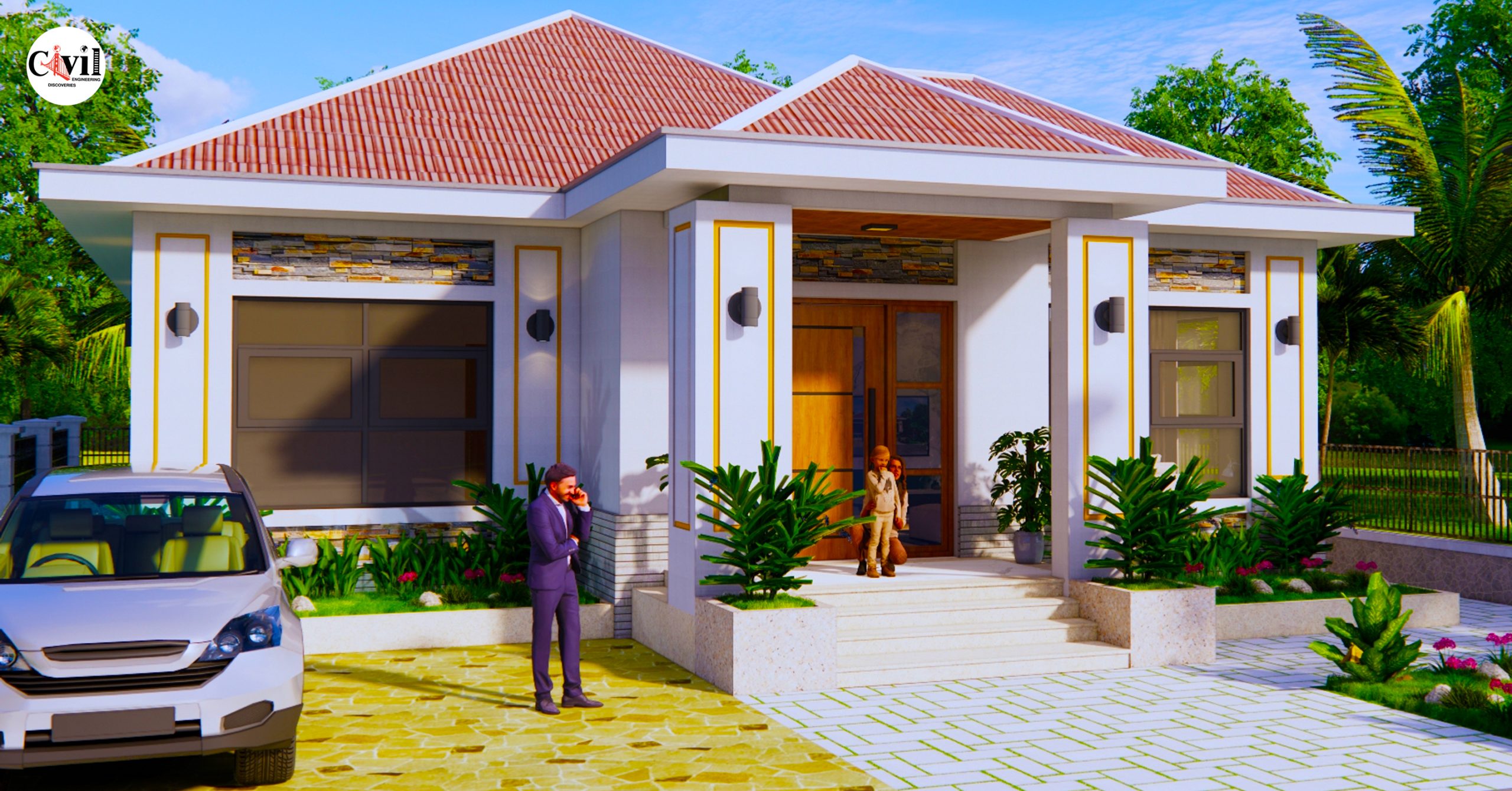 House Design Plan 11.5m ×18.0m With 3 Bedroom – Full Plan | Engineering ...