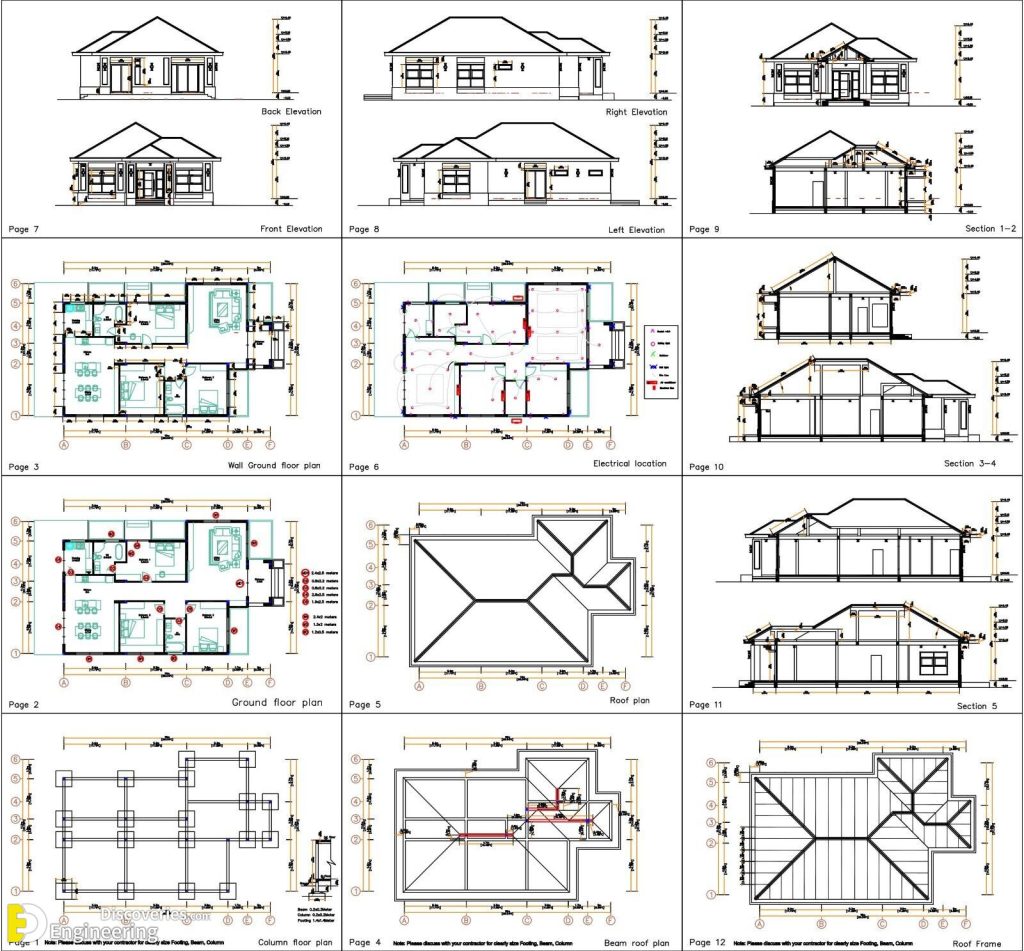 House Design Plan 11.5m ×18.0m With 3 Bedroom - Full Plan | Engineering ...