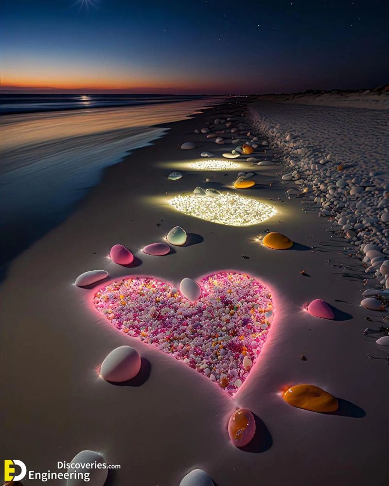 Lovely Paradise Beach Heart Glass Rocks | Engineering Discoveries