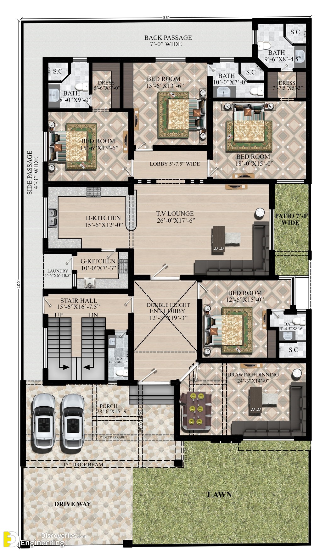 Row House Plans Blueprints